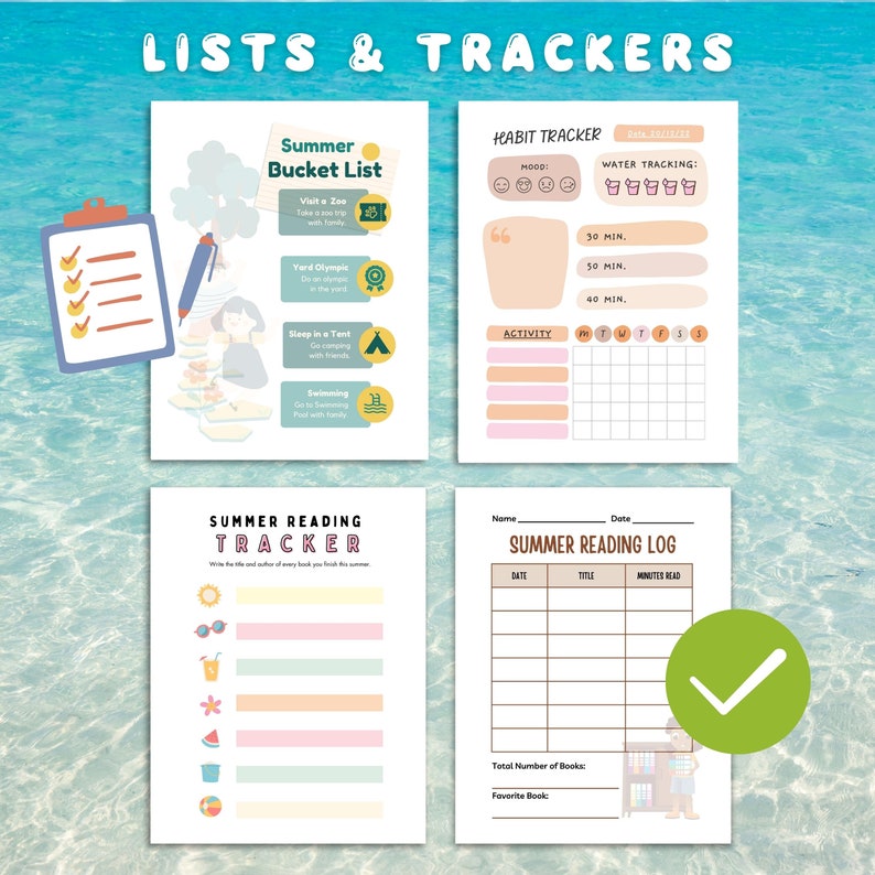 Printable Summer 2024 Planner for Kids, Summer Checklist, Summer ...