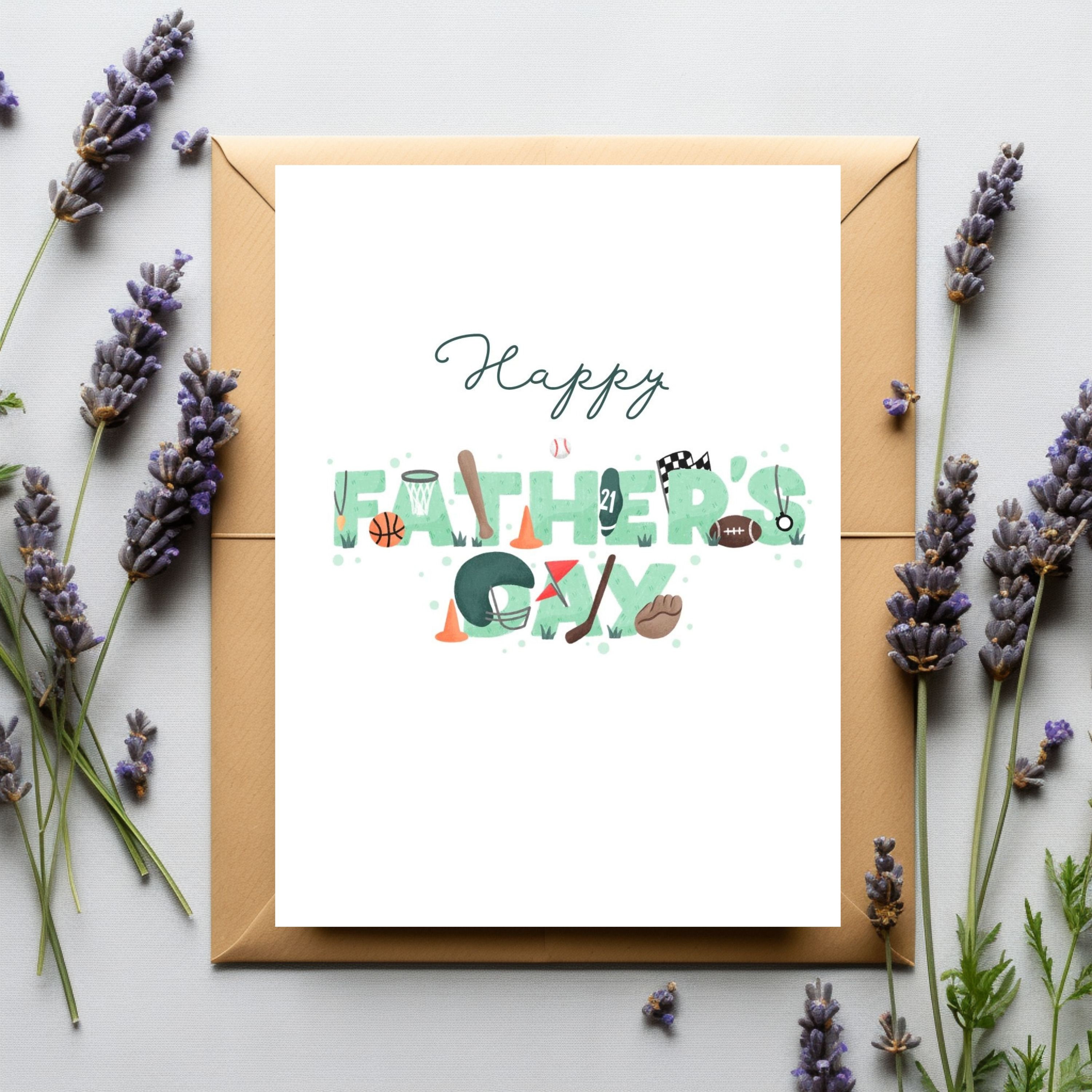 Happy Fathers Day Card, Greeting Card, Sports Card for Dad, Fathers Day ...