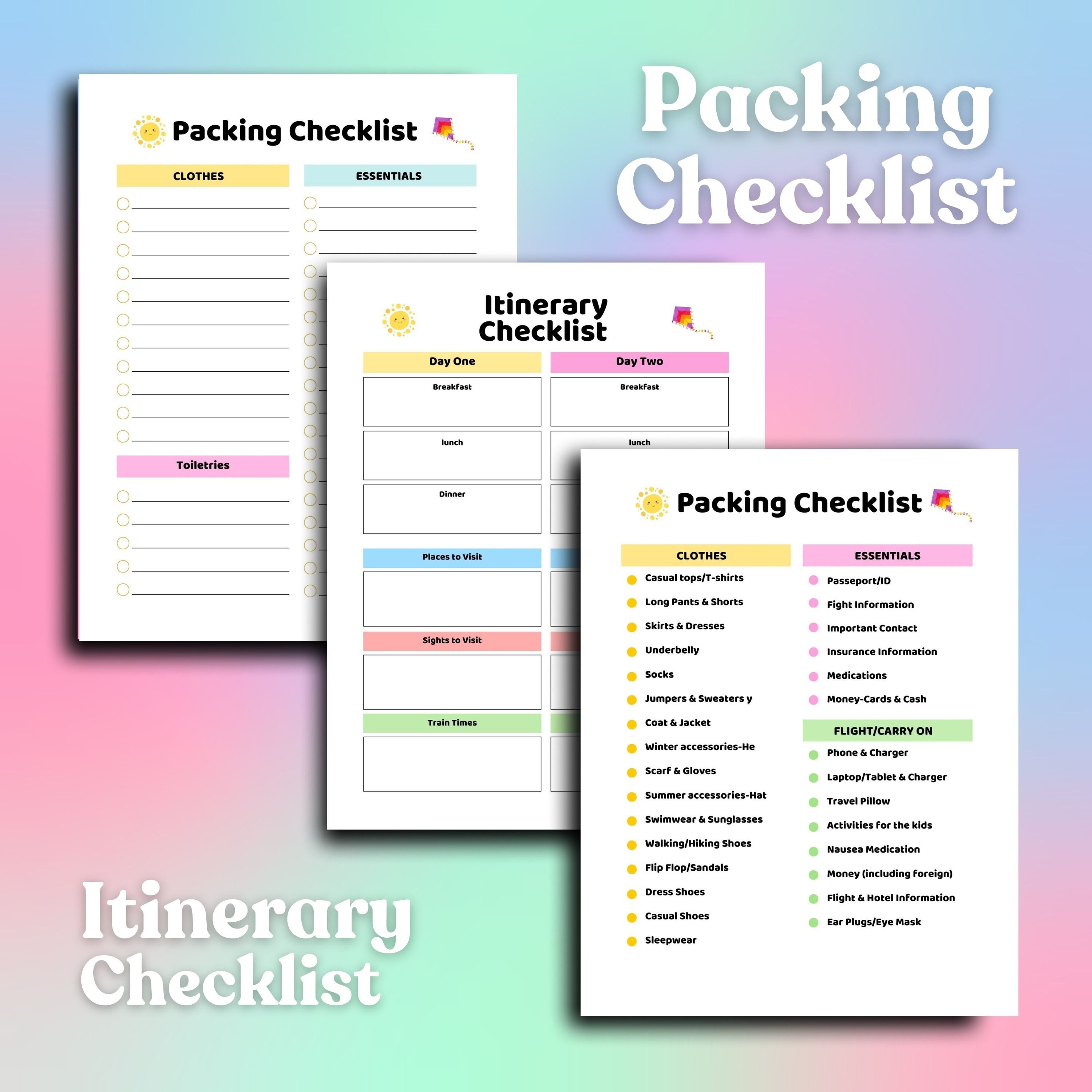 Printable Summer 2024 Planner for Kids, Summer Checklist, Summer ...