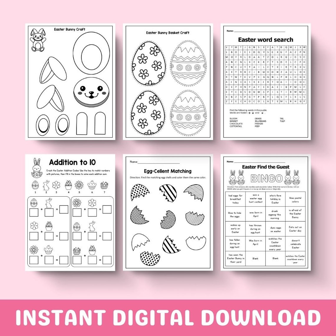 Easter Activity Pages, Easter Coloring Pages, Easter Preschool ...