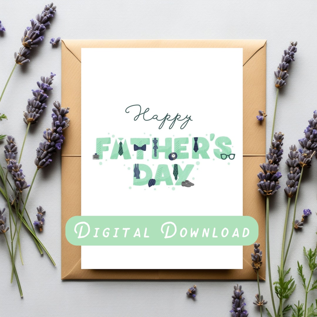 Happy Fathers Day Card, Greeting Card, Card for Dad, Printable Fathers ...