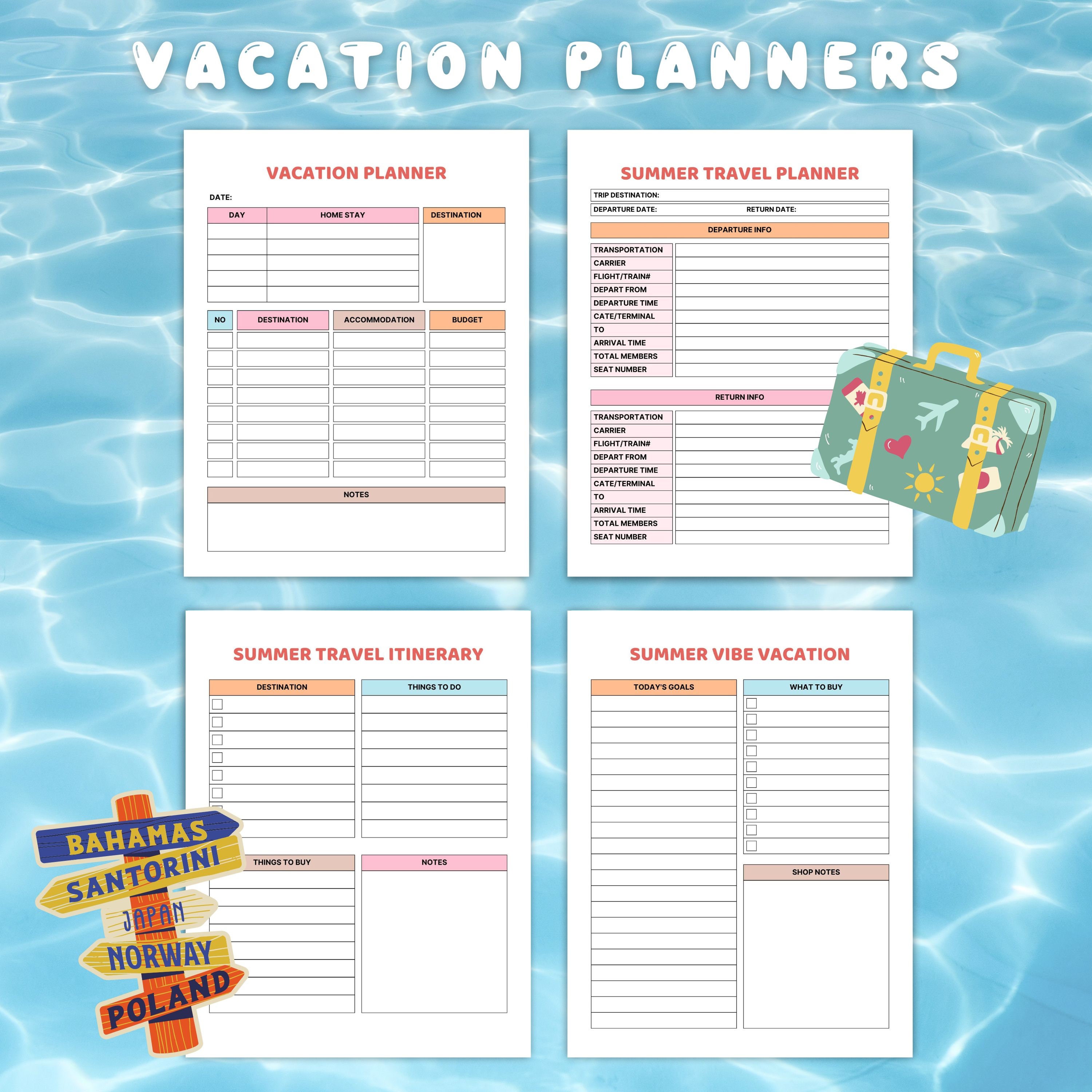 Printable Summer 2024 Planner for Kids & Teens, Summer Checklist ...