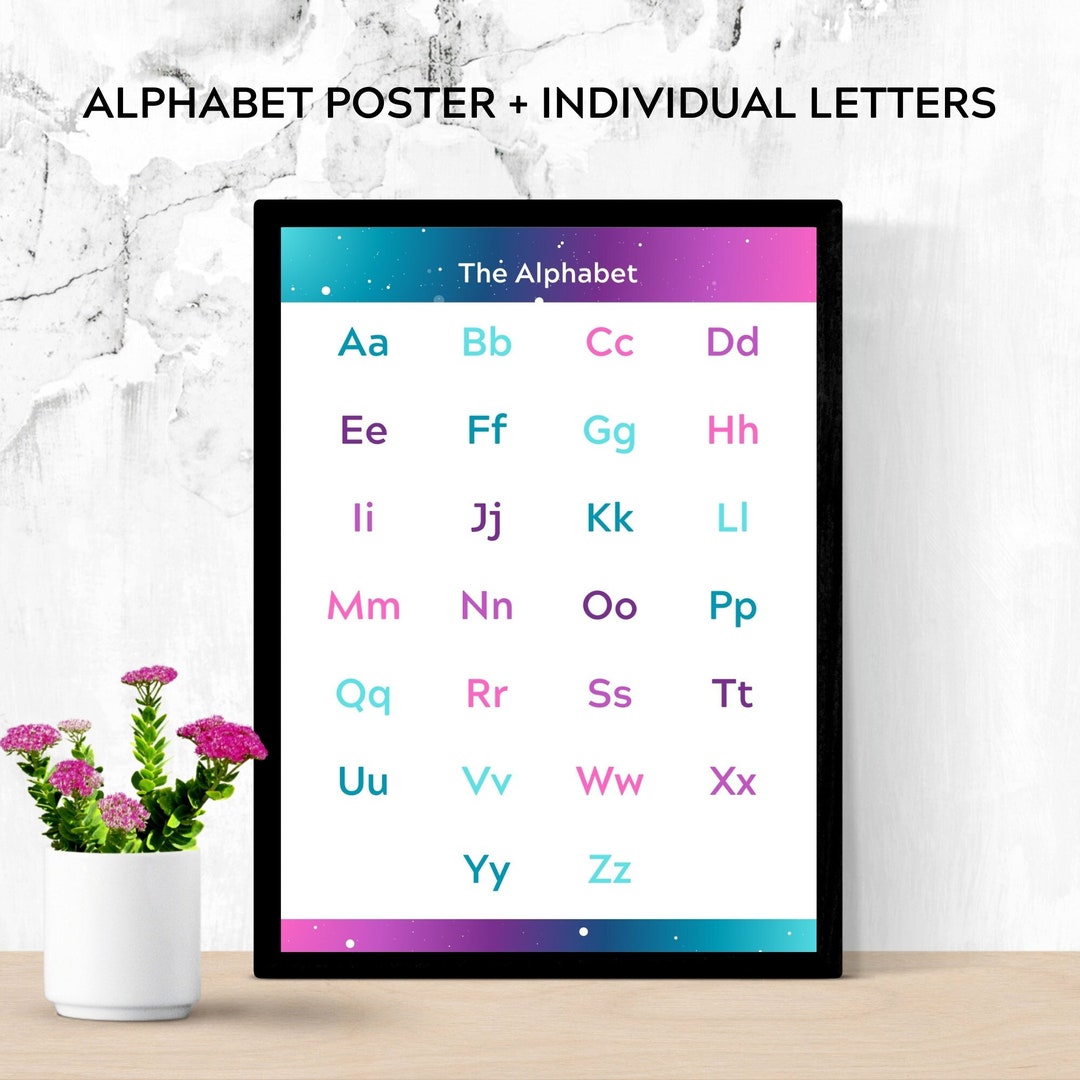 Modern Galaxy Alphabet Poster Set, Classroom Decor, Homeschooling Tools ...