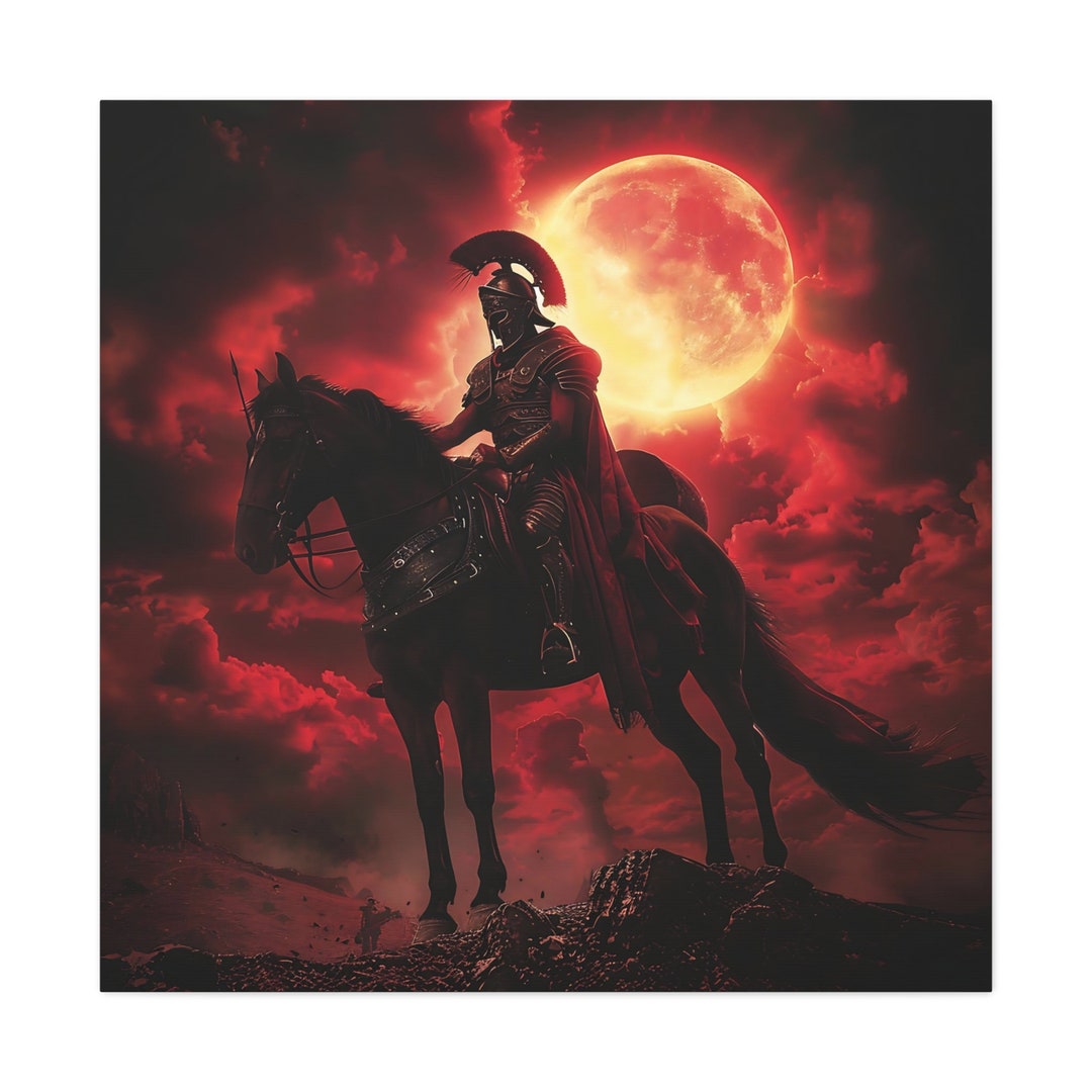 Ancient Roman Empire Warrior Horse Rider, Digital Design Hanging Art ...