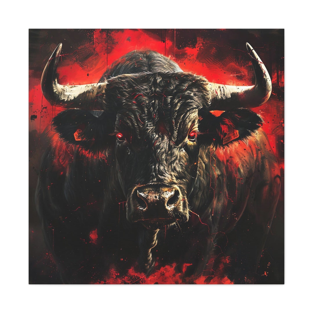 Red Eyes Bull, Red Bull, Bull Matador, Digital Design Hanging Art ...