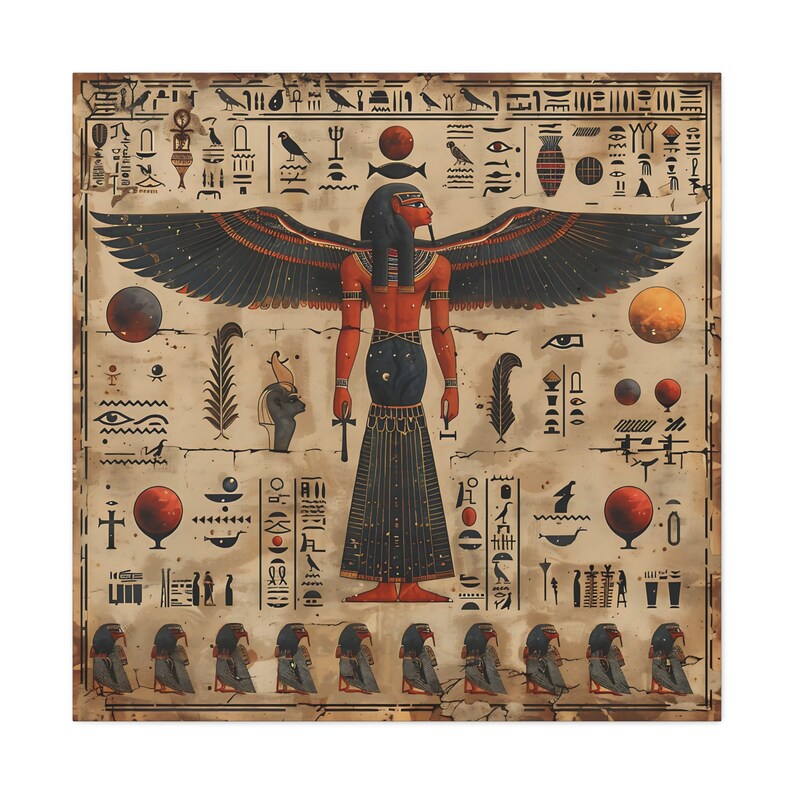 Ancient Egyptian Hieroglyphs Alphabet Pyramid Pharaoh. Digital Design ...