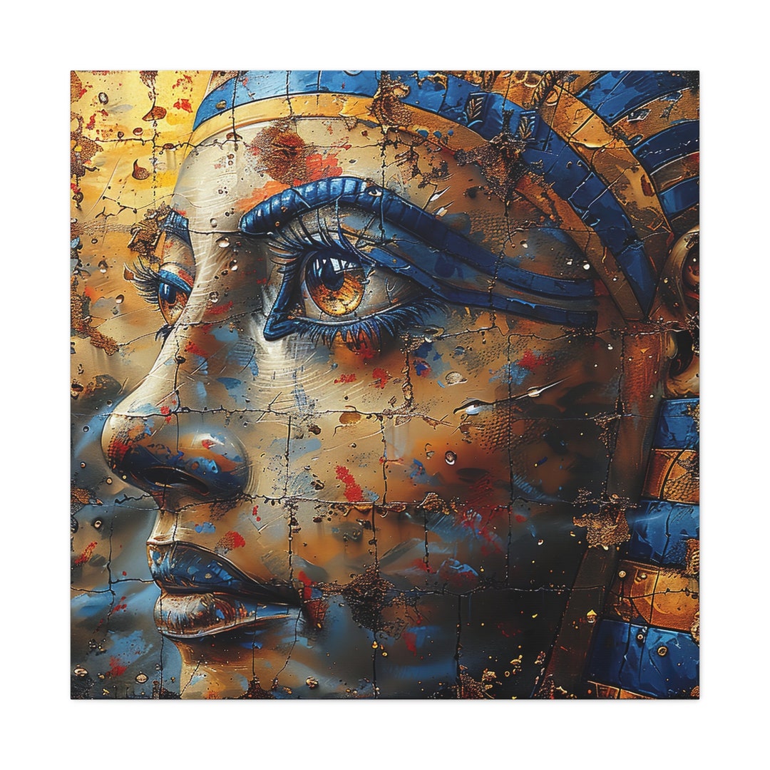 Cleopatra Portrait Ancient Egyptian Hieroglyph Wall Art, Digital Design ...