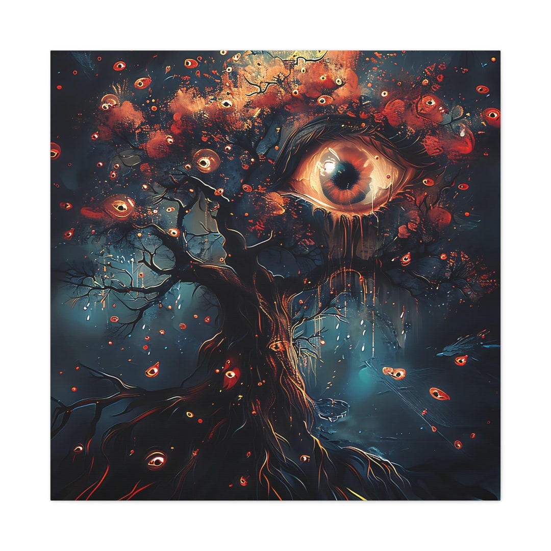 Tree of Life Eyes Friut Surreal Image, Digital Design Hanging Art ...