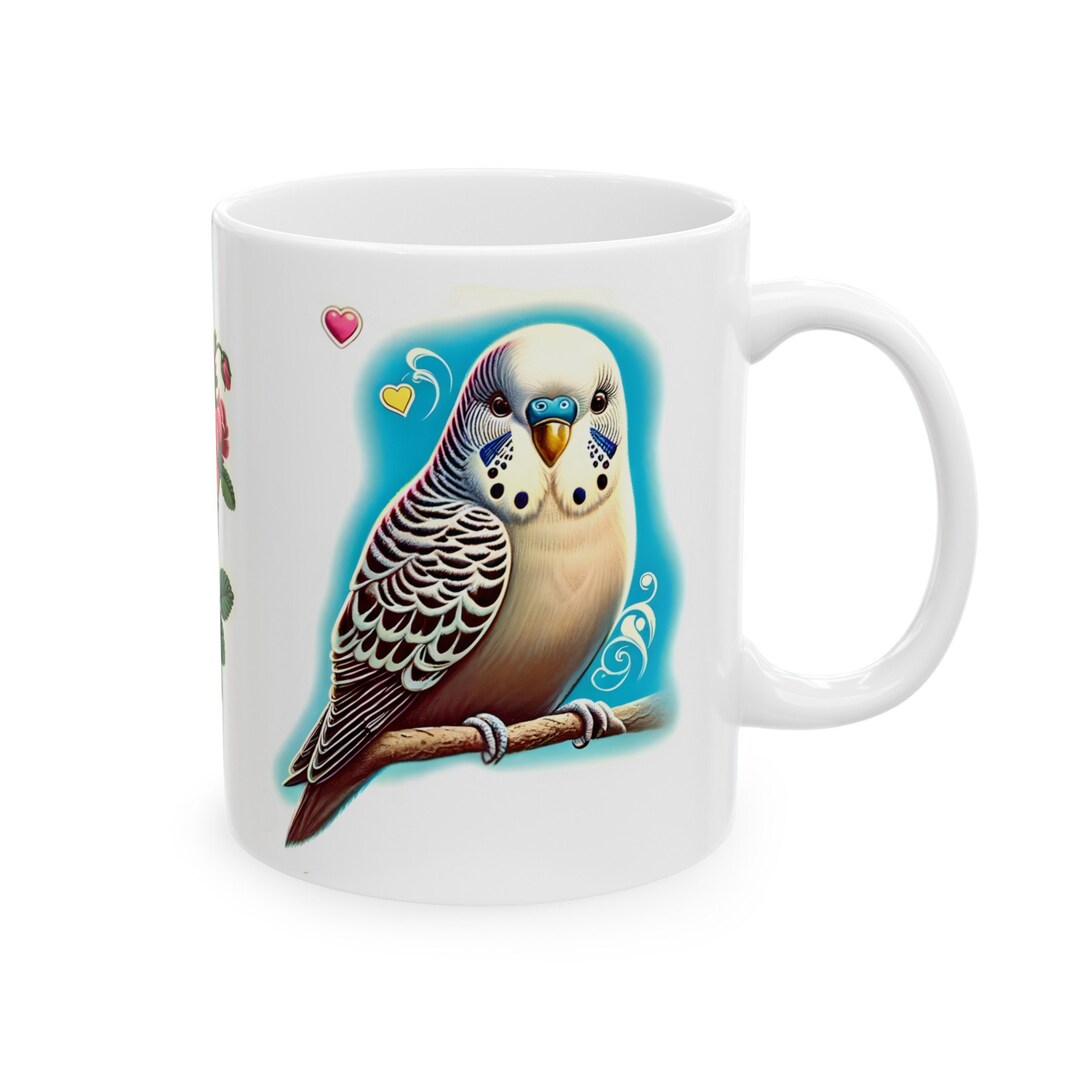 Adorbs Budgie Coffee Mug, Parakeet, Pretty Bird, Vintage Vibes, Sweet ...