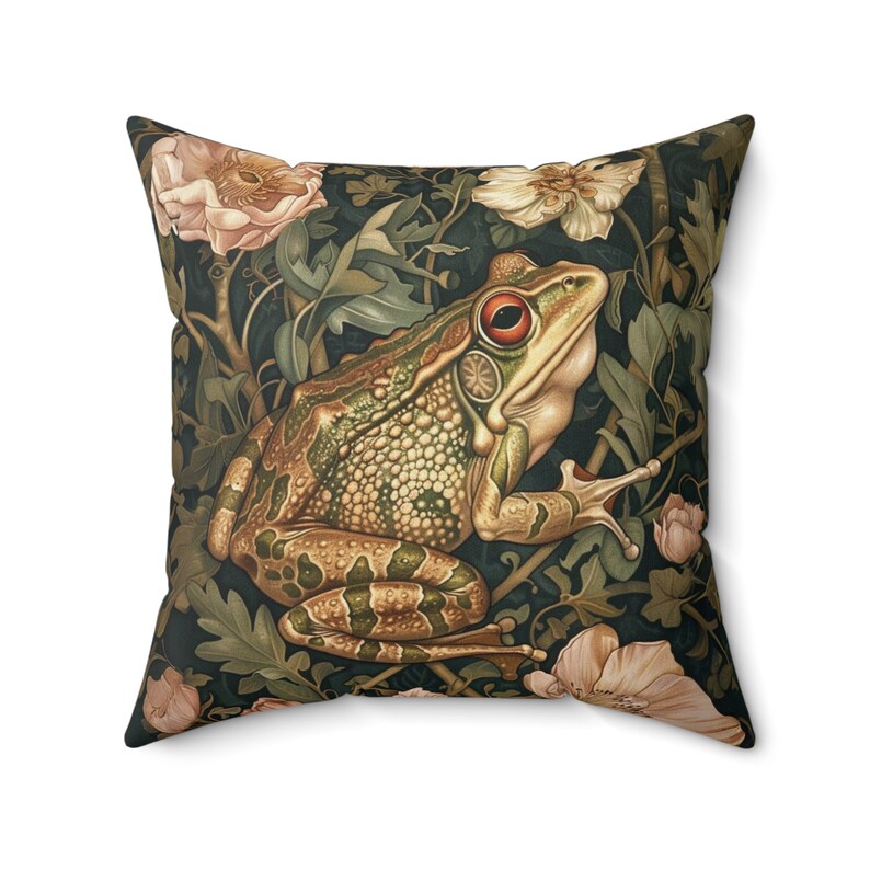 William Morris Frog Pillow Dark Cottagecore Pillow Goblincore Enchanted ...