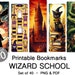 Printable Bookmarks Wizard School Themed Set of 40 for Book Lover ...