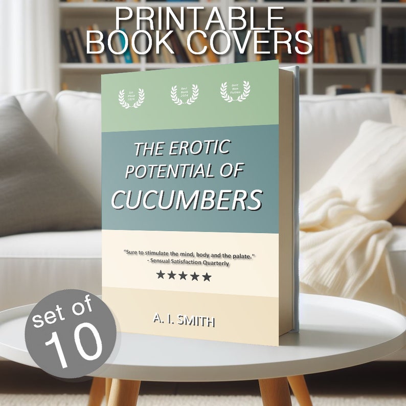 Funny Printable Book Cover Set of 10 Digital Download Bookcover Prank ...