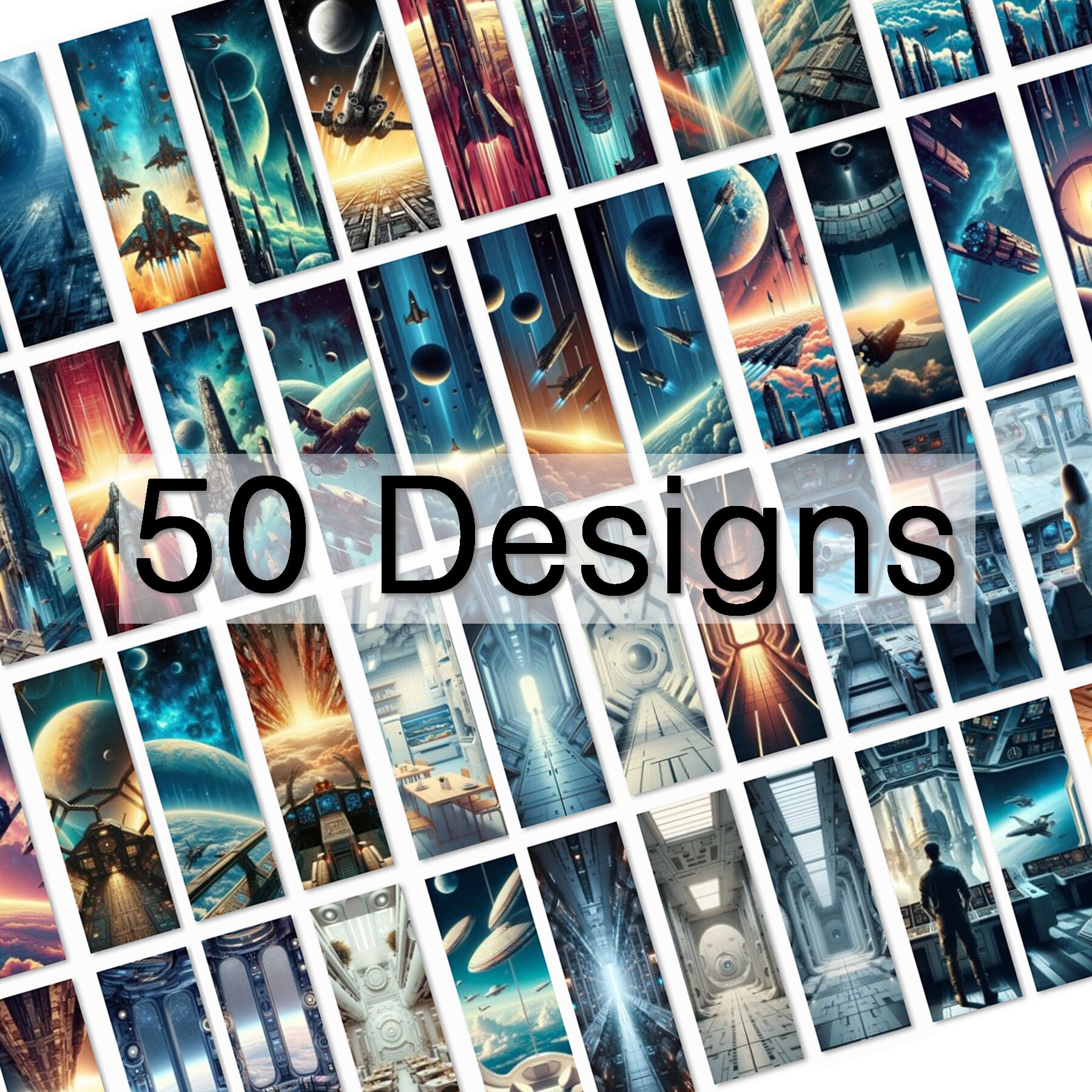 Printable Bookmarks Spaceship Themed Set of 50 for Book Lover ...