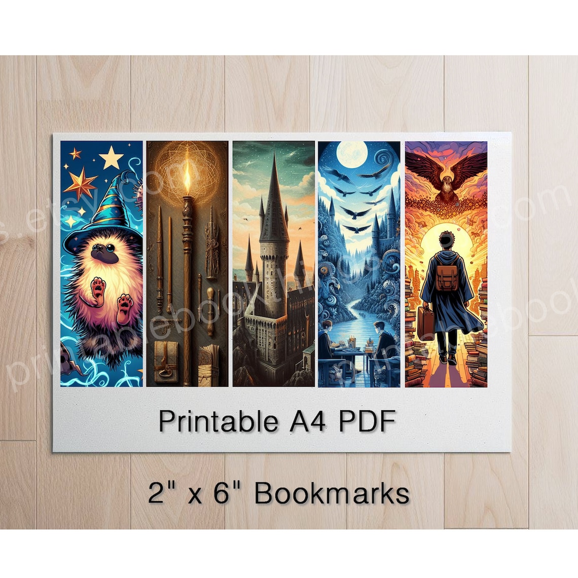 Printable Bookmarks Wizard School Themed Set of 40 for Book Lover ...