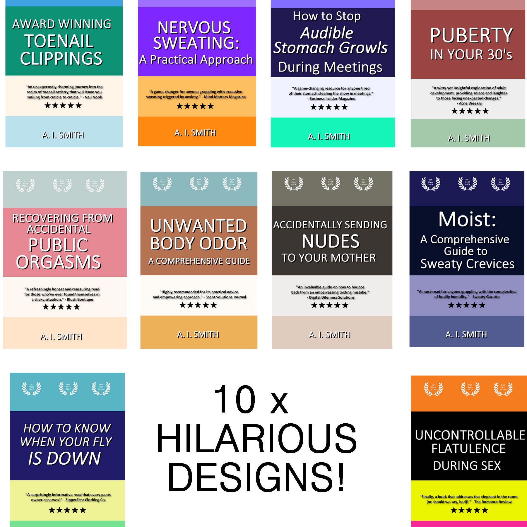 Funny Printable Book Covers: Prank Book Jacket Designs (digital ...