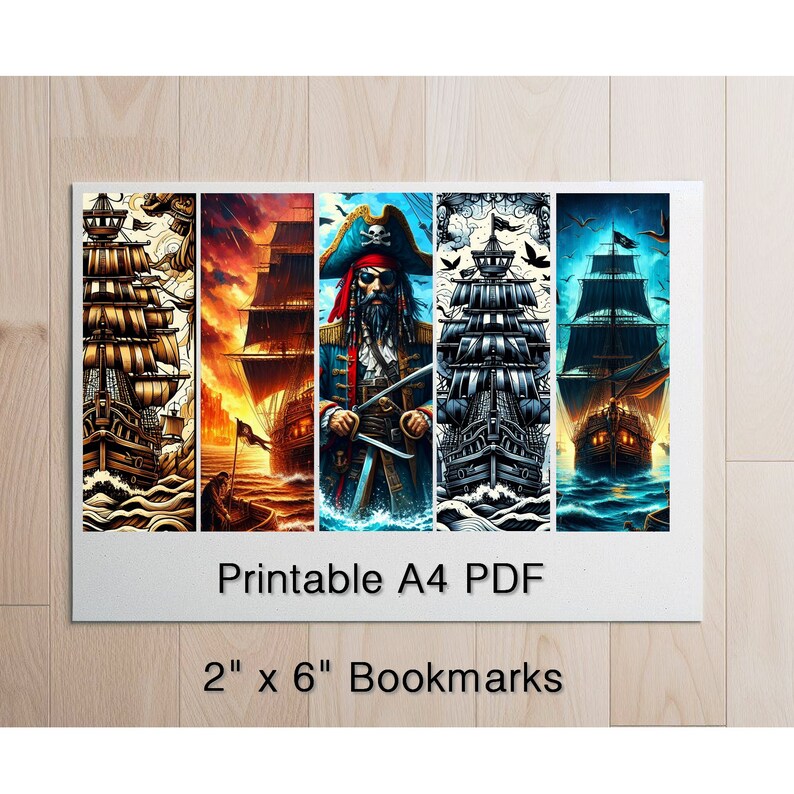 Printable Bookmarks Pirate Themed Set of 30 for Book Lover Commercial ...
