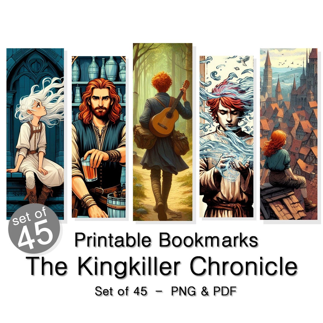 Printable Bookmarks the Kingkiller Chronicle Inspired Set of 45 for ...