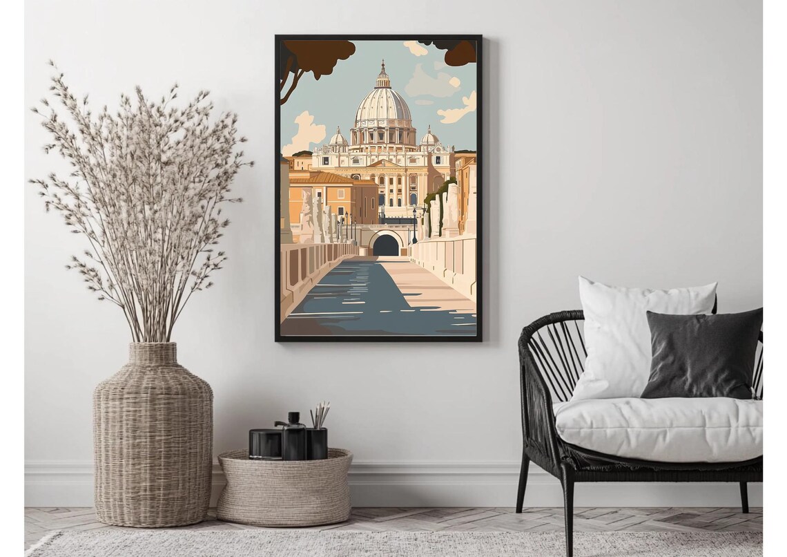 Vatican City Digital Art Print | St. Peter’s Basilica Wall Decor | Rome ...