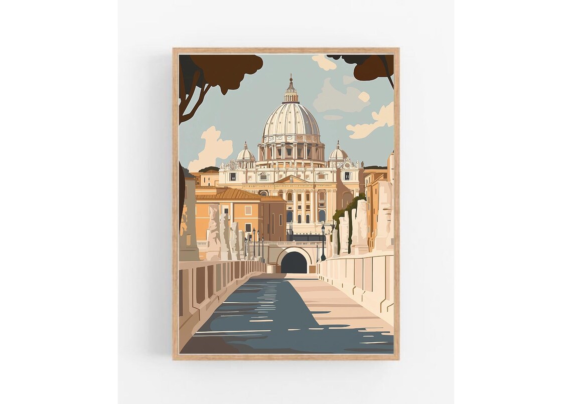 Vatican City Digital Art Print | St. Peter’s Basilica Wall Decor | Rome ...