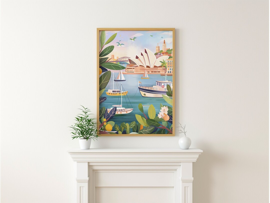 Sydney Harbour Digital Print Opera House Bridge Art Australian ...