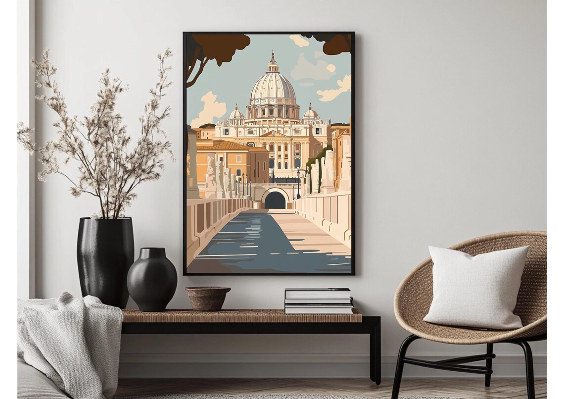 Vatican City Digital Art Print | St. Peter’s Basilica Wall Decor | Rome ...