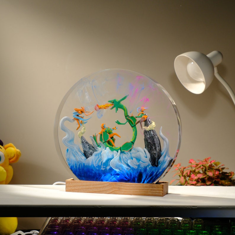 The ANGRY of RAYQUAZA Resin Lamp, Personlized Gift for Him, Custom ...