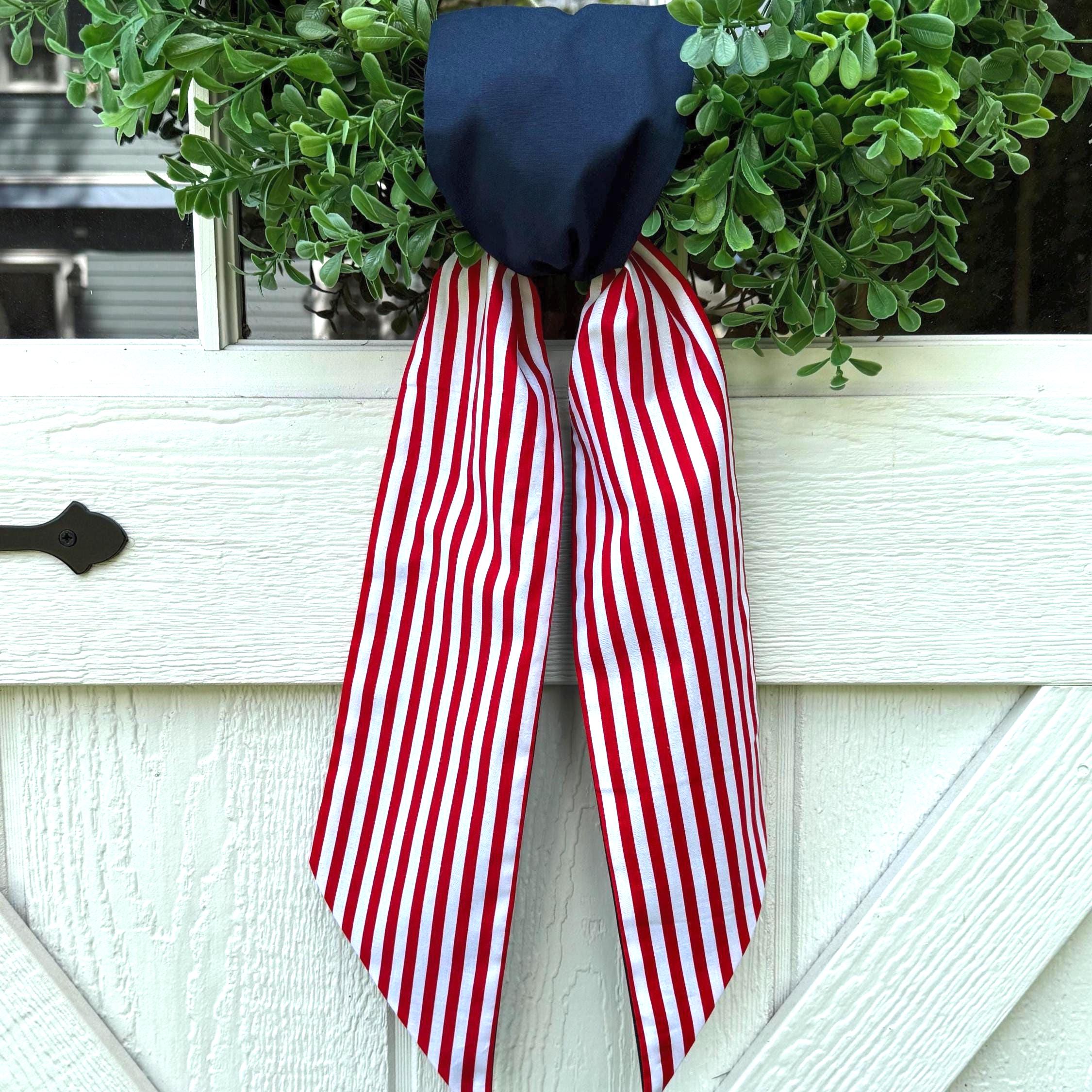 Red White Blue Patriotic Wreath Sash: Americana Decor - Etsy