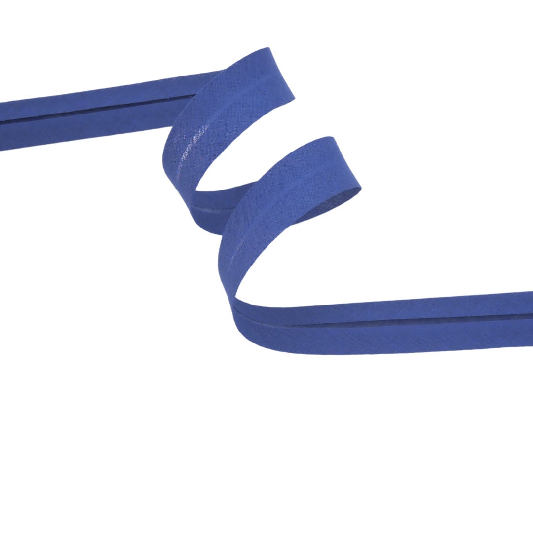 Dark Blue Bias Binding Plain Cotton 25mm (2.5 Cm) Wide Pre-folded 100% ...