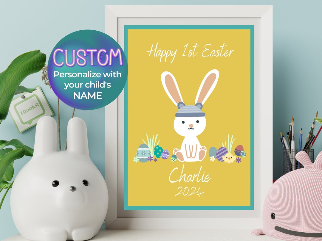 Personalized First Easter Bunny Print - Baby Keepsake Digital Download ...