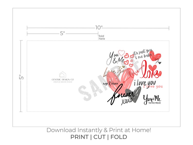 PRINTABLE, Love Card, Instant Download, Digital, Happy Valentine's Day ...