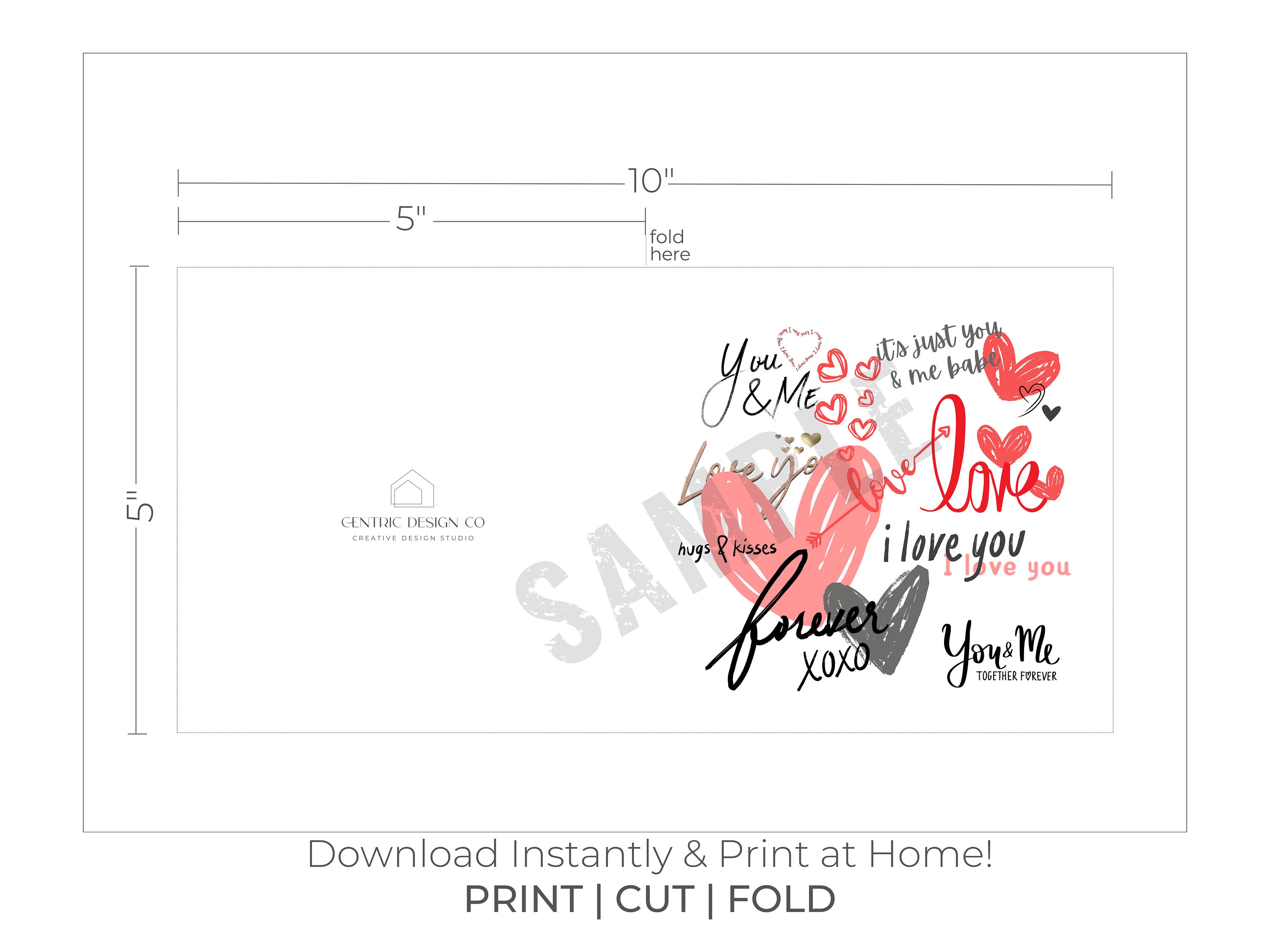 PRINTABLE, Love Card, Instant Download, Digital, Happy Valentine's Day ...