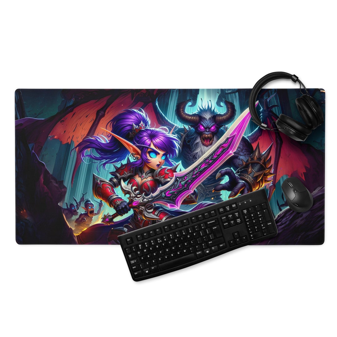 World of Warcraft Desk Mat, Gaming Mouse Pad, Gamer Desk Mat, Death ...