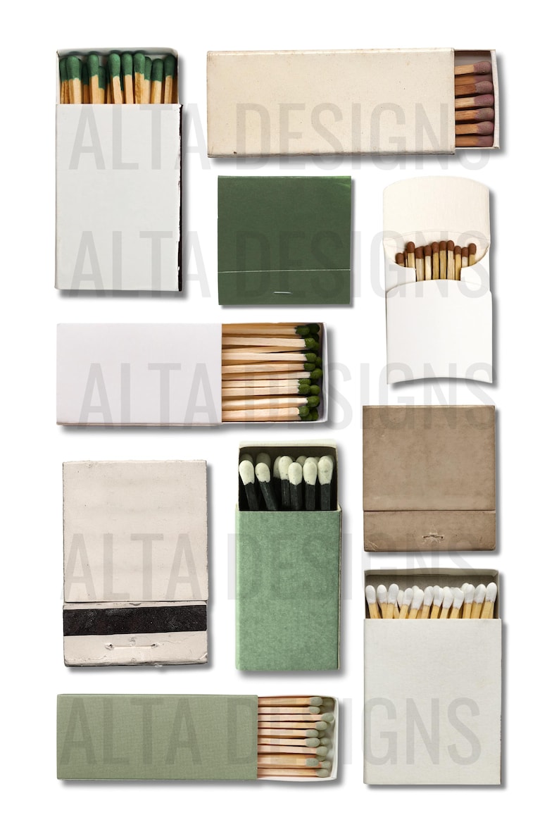 Green Neutral | Matchbook Art Canva Template | Blank | Digital Download ...