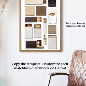 Brown/neutral| Matchbook Art Canva Template | Blank | Digital Download ...