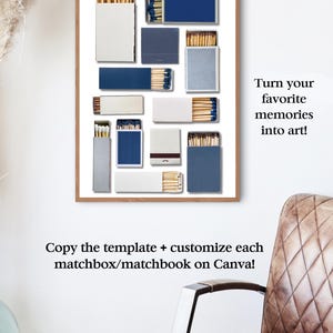 Navy Customizable Matchbook Art Canva Template|blank|digital Download ...
