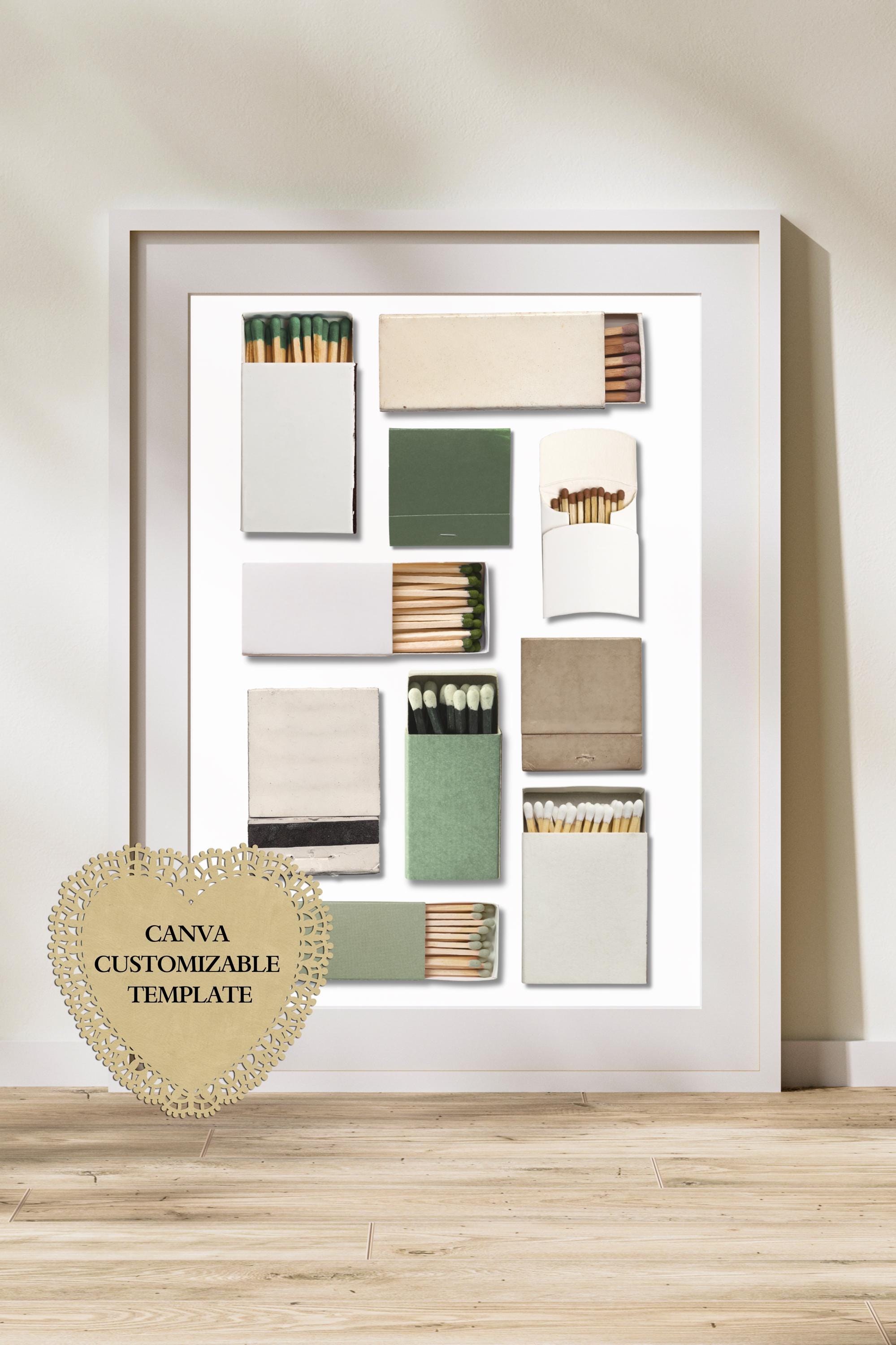 Green Neutral | Matchbook Art Canva Template | Blank | Digital Download ...