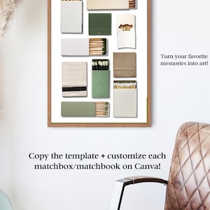 Green Neutral | Matchbook Art Canva Template | Blank | Digital Download ...
