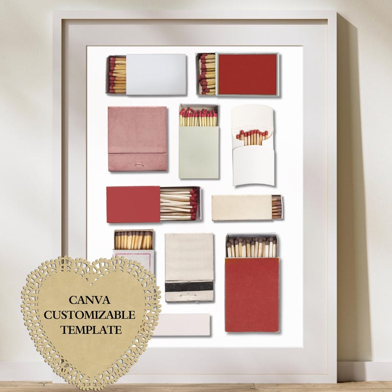 Red Match Book Template - Etsy
