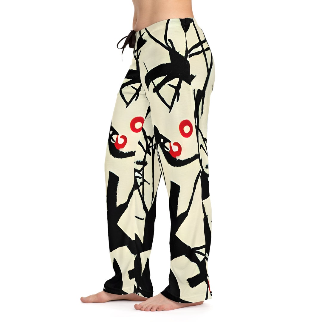Fragmented Harmony: Dada Echoes in Japan Women's Pajama Pants AOP - Etsy