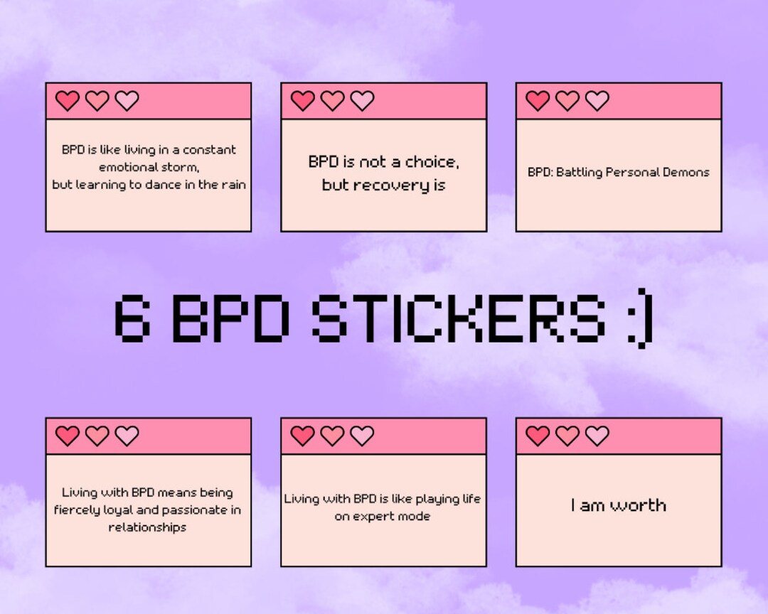 6 Physical BPD STICKERS, Worksheets Exercise, Positive Quotes, Window ...