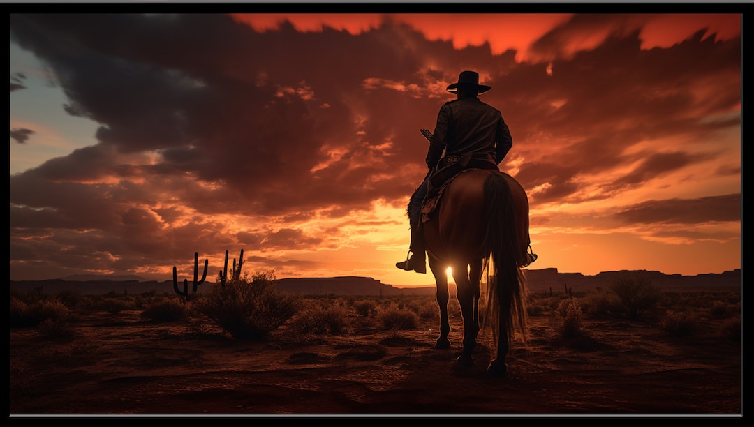 Cowboy Rancher on the Range, Digital Wall Print, Scenery - Etsy
