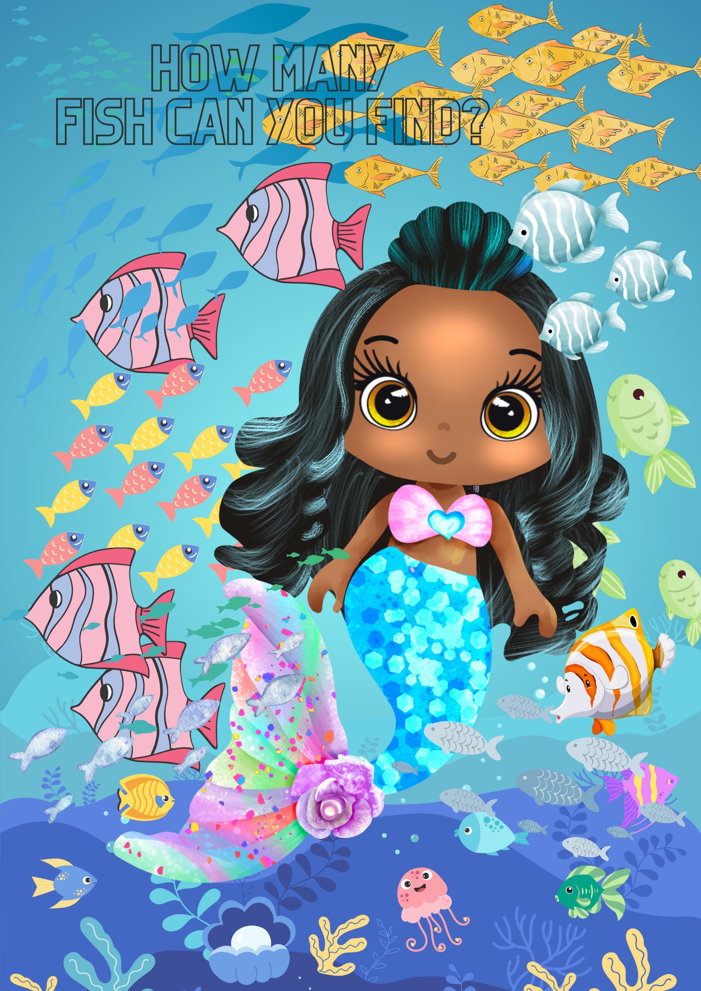 Color Me Mermaid Children's Printable Activity Book - Etsy