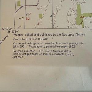 1952 Map of Ingalls, Indiana U S Geological Survey Topographic 22 X 27 ...