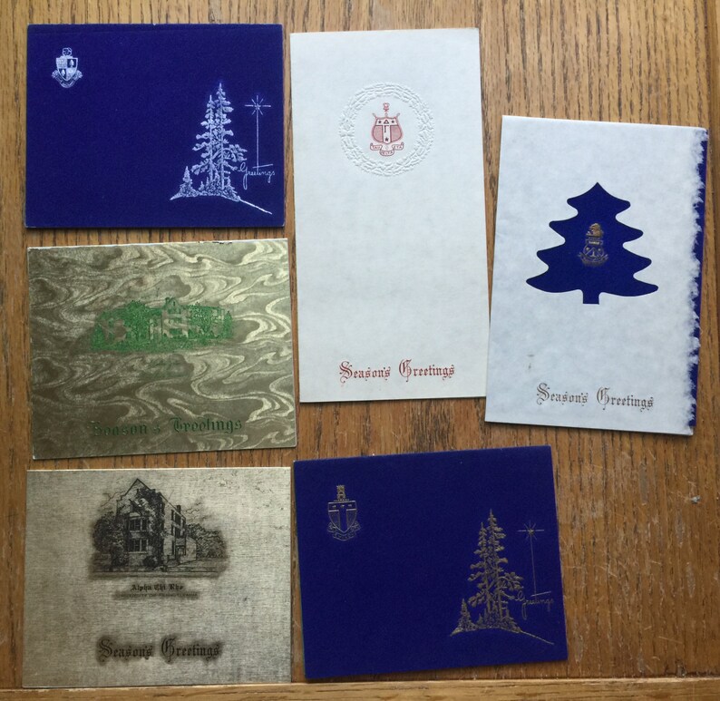 Vintage Fraternity Sorority Christmas Cards 1960 Era - Etsy