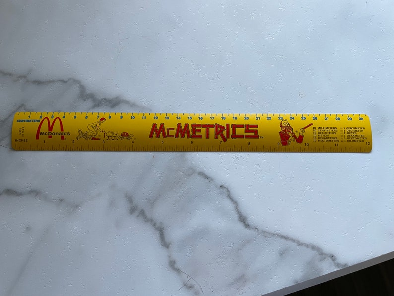 1970's Mcdonalds Mcmetrics Tin Ruler new Old Stock - Etsy