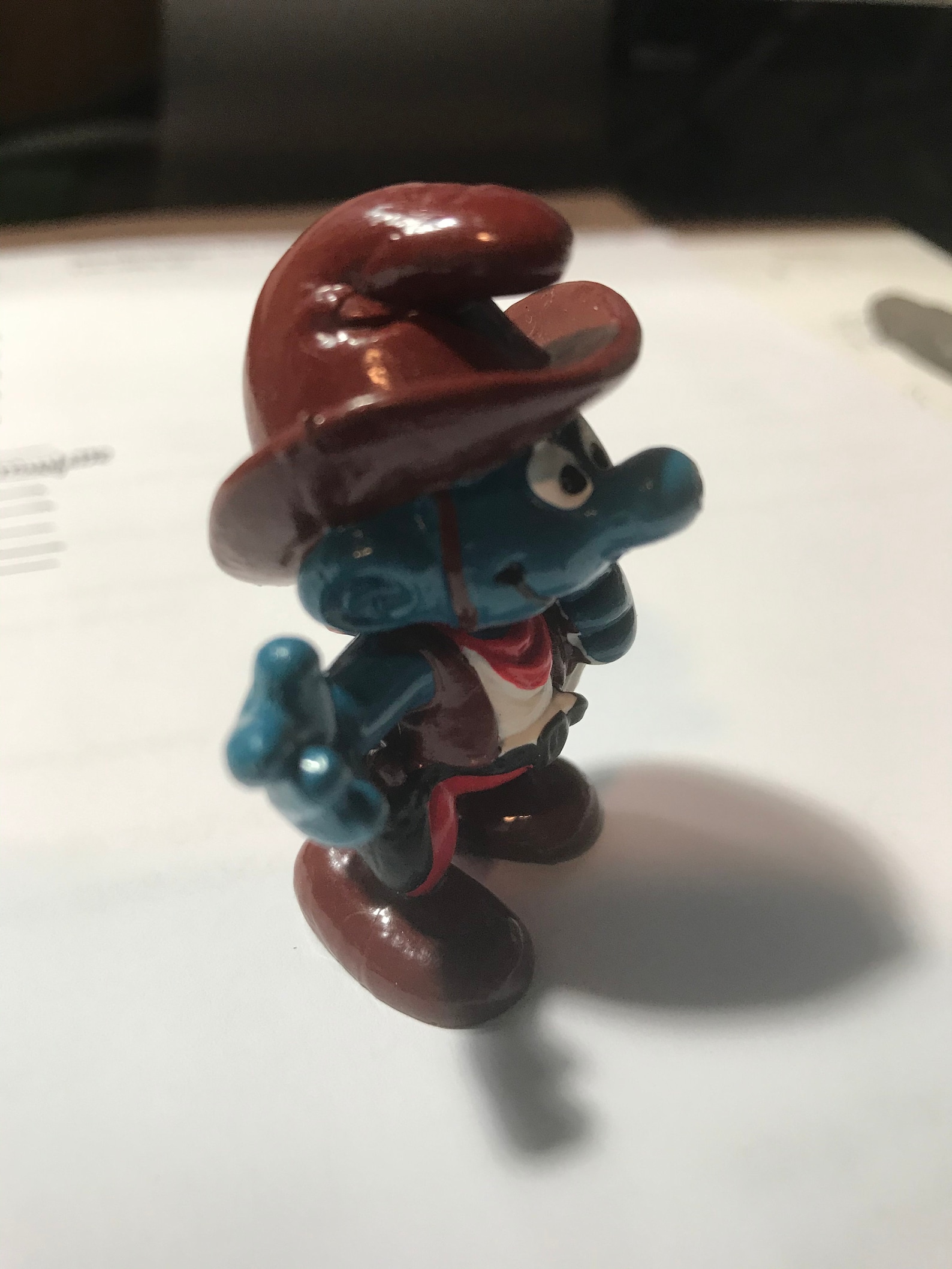 Smurf Cowboy With Rope PVC Toy Figurine 1981 - Etsy