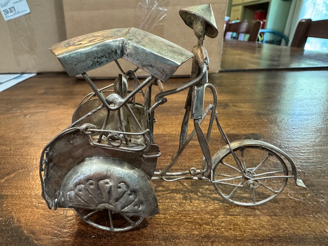 1950's Chinese Mini Rickshaw With Rider 800 Silver Alloy - Etsy