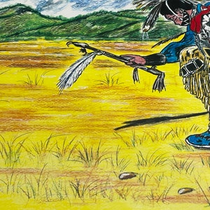 Native American Rain Dance Watercolor Print 11 X 15 by Kathy Marrs ...