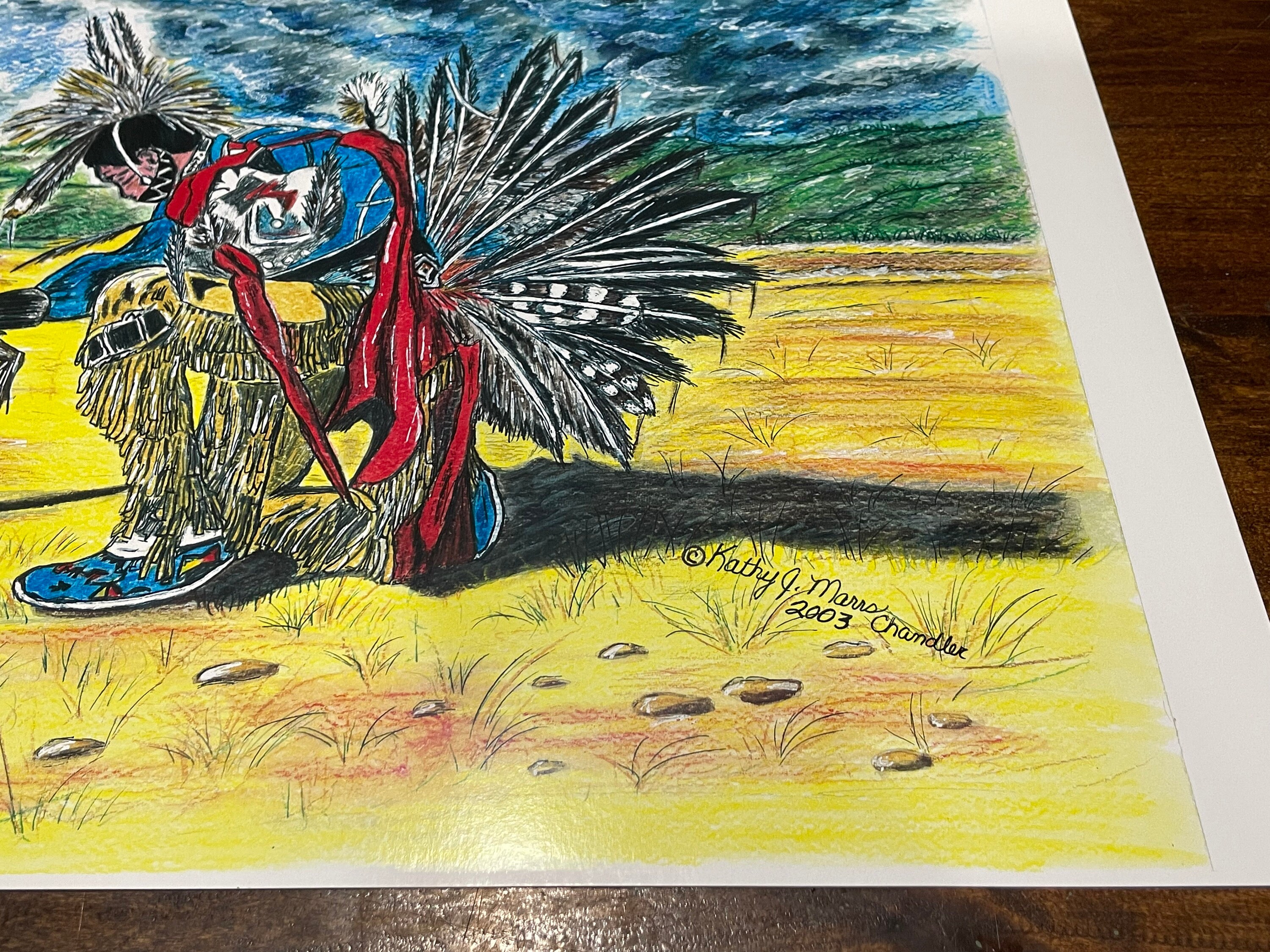 Native American Rain Dance Watercolor Print 11 X 15 by Kathy Marrs ...
