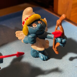1982 Smurfette Cupid With Bow and Arrow PVC Toy Figurine (qty of 2) - Etsy